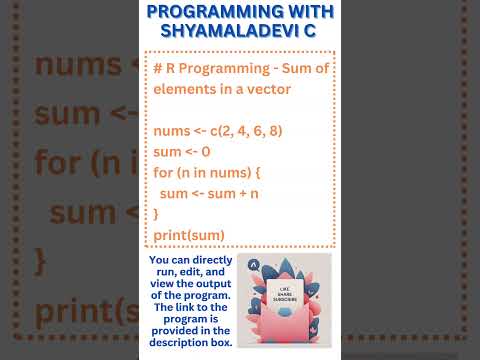 R Programming - Sum of Elements in a Vector - UshopWell.com